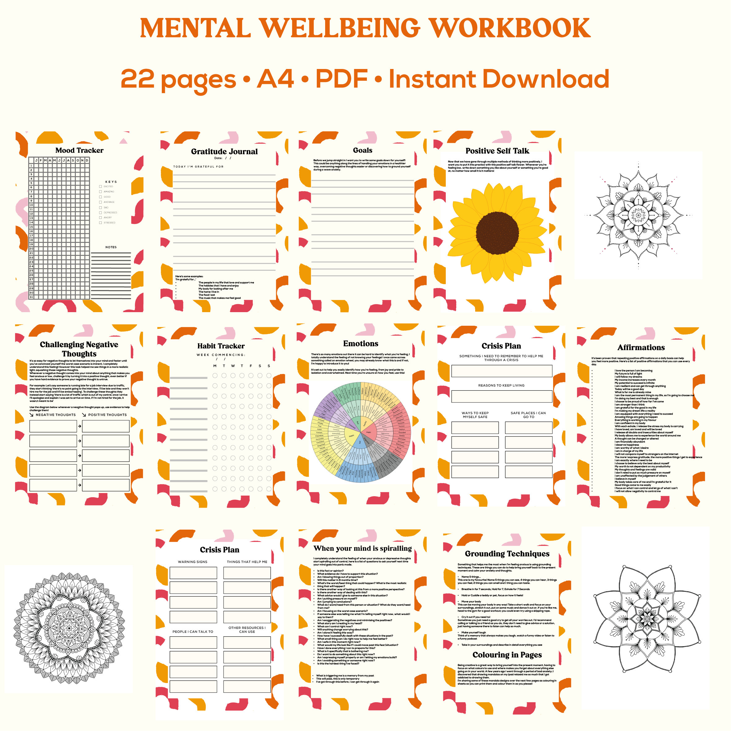 Printable Mental Health Journal for Adults / Mindfulness Journal Pdf ...