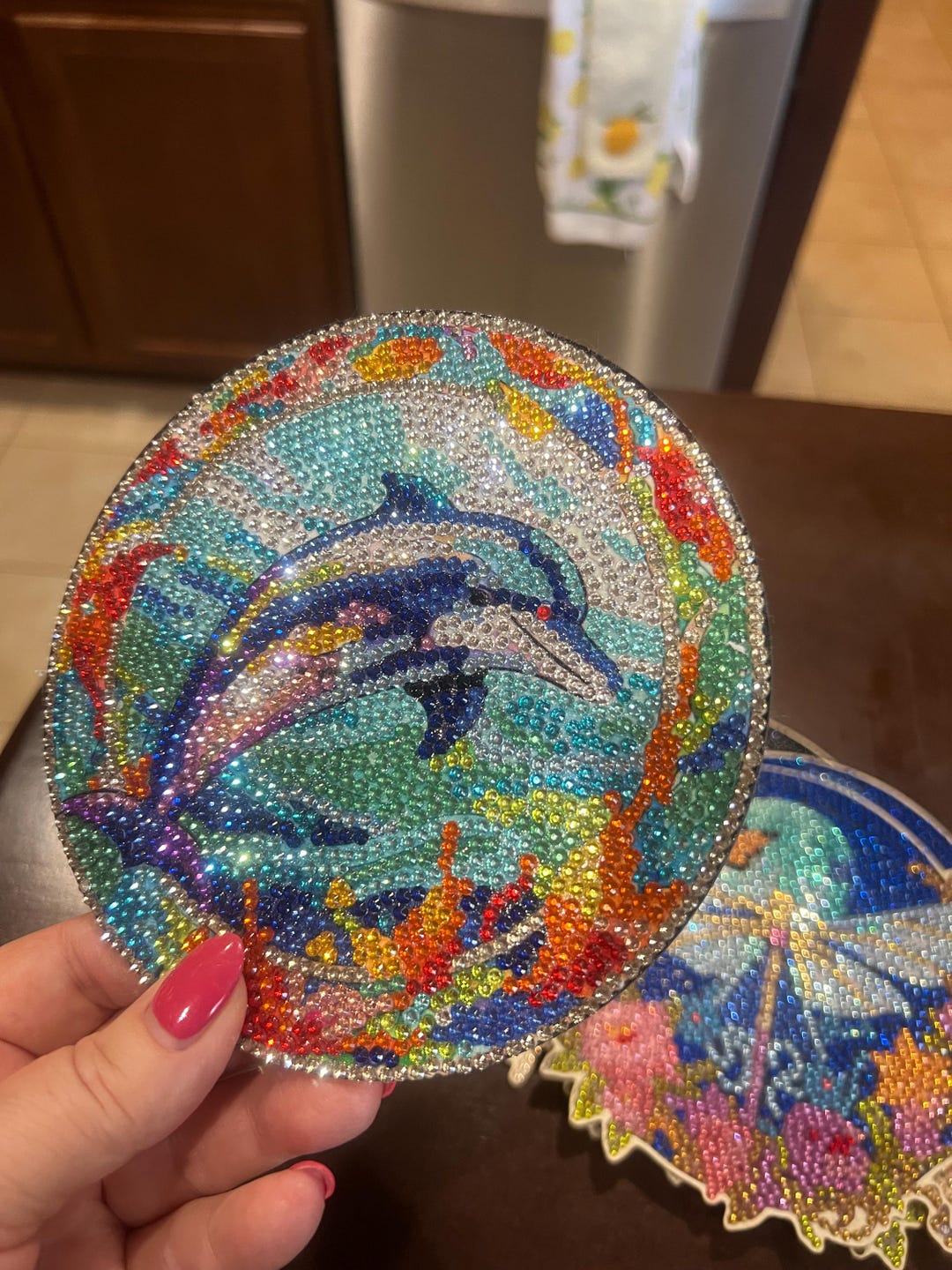 Florida Dolphin Diamond Art Refrigerator Magnet – 15x15cm / 5.9x5.9in ...
