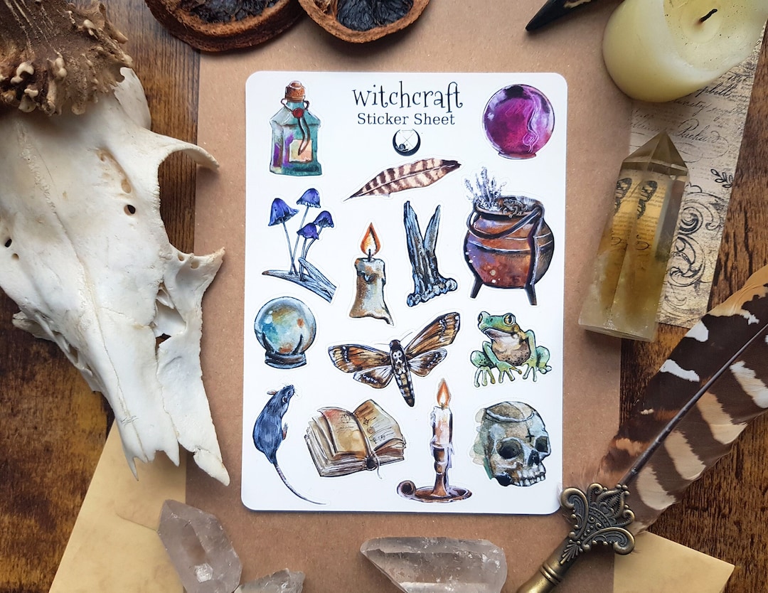 Sticker Sheet Witchcraft Witch Sticker Sheet, Magic Stickers, Spell ...