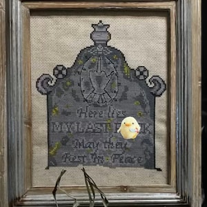 Rest in Peace Cross Stitch Pattern PDF, Gothic Victorian Tombstone ...