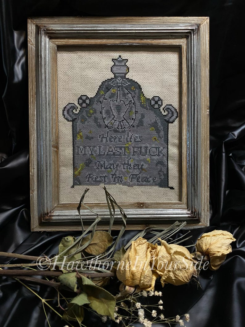 Rest in Peace Cross Stitch Pattern PDF, Gothic Victorian Tombstone ...