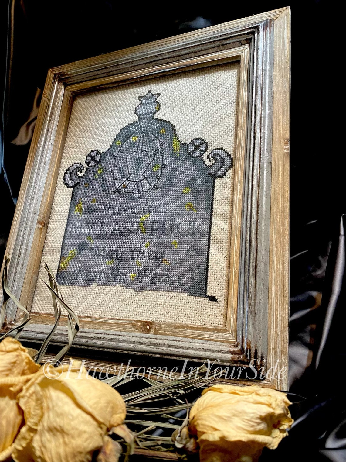 Rest in Peace Cross Stitch Pattern PDF, Gothic Victorian Tombstone ...