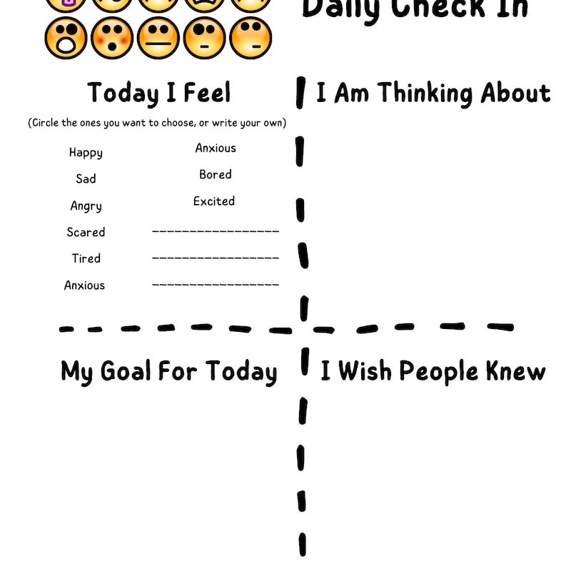 Therapy Check in Worksheet - Etsy