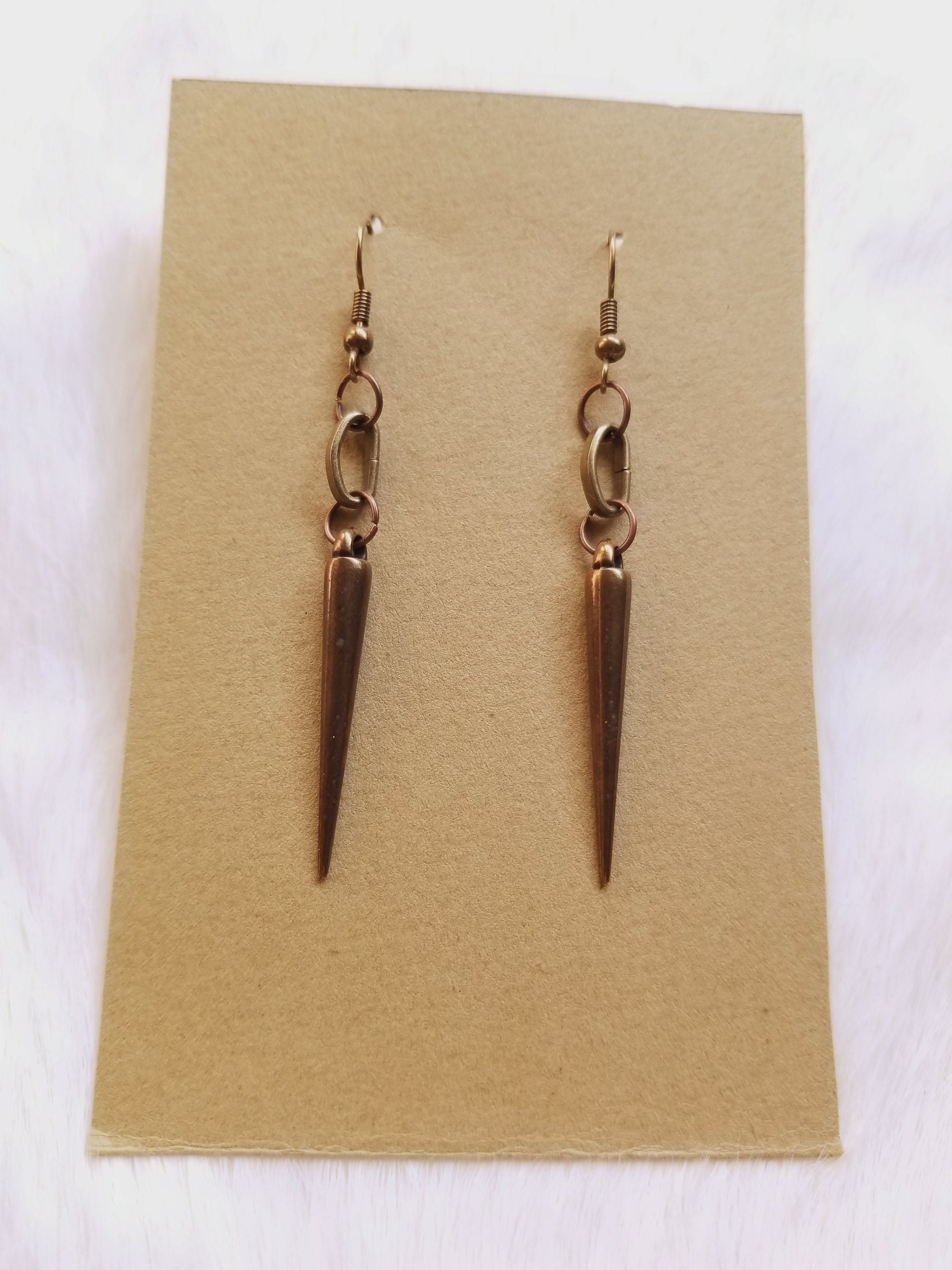 DAGGER Earring bronze - Etsy