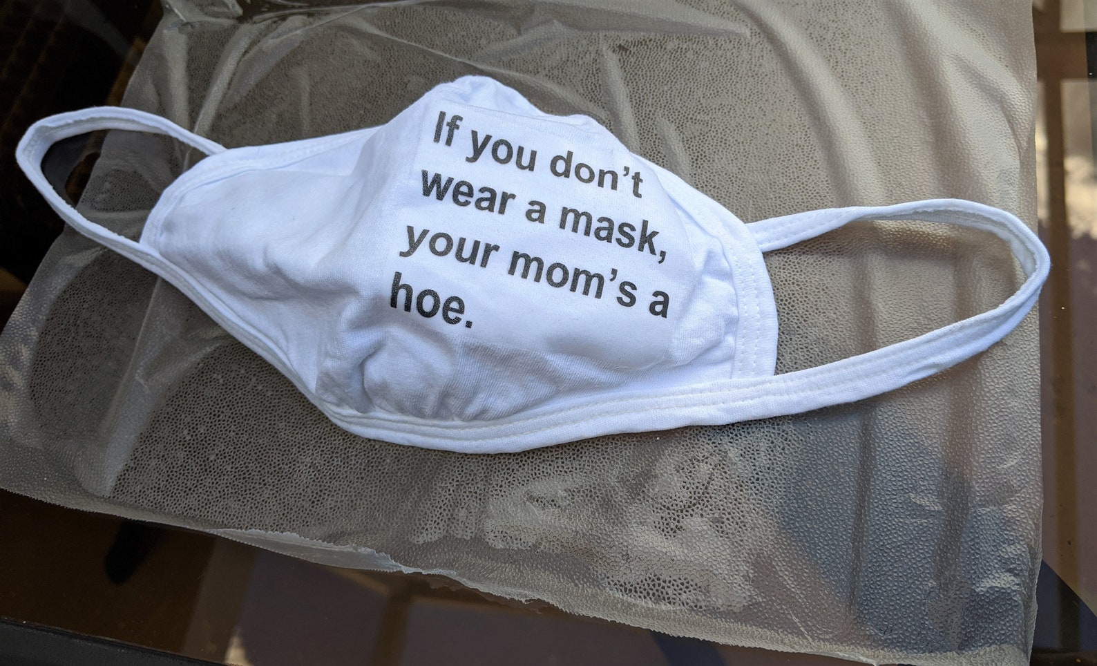 If you don't wear a mask your moms a hoe. Face mask face | Etsy
