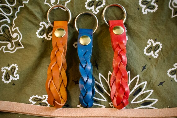 Leather Mystery Braid Keychain - Etsy