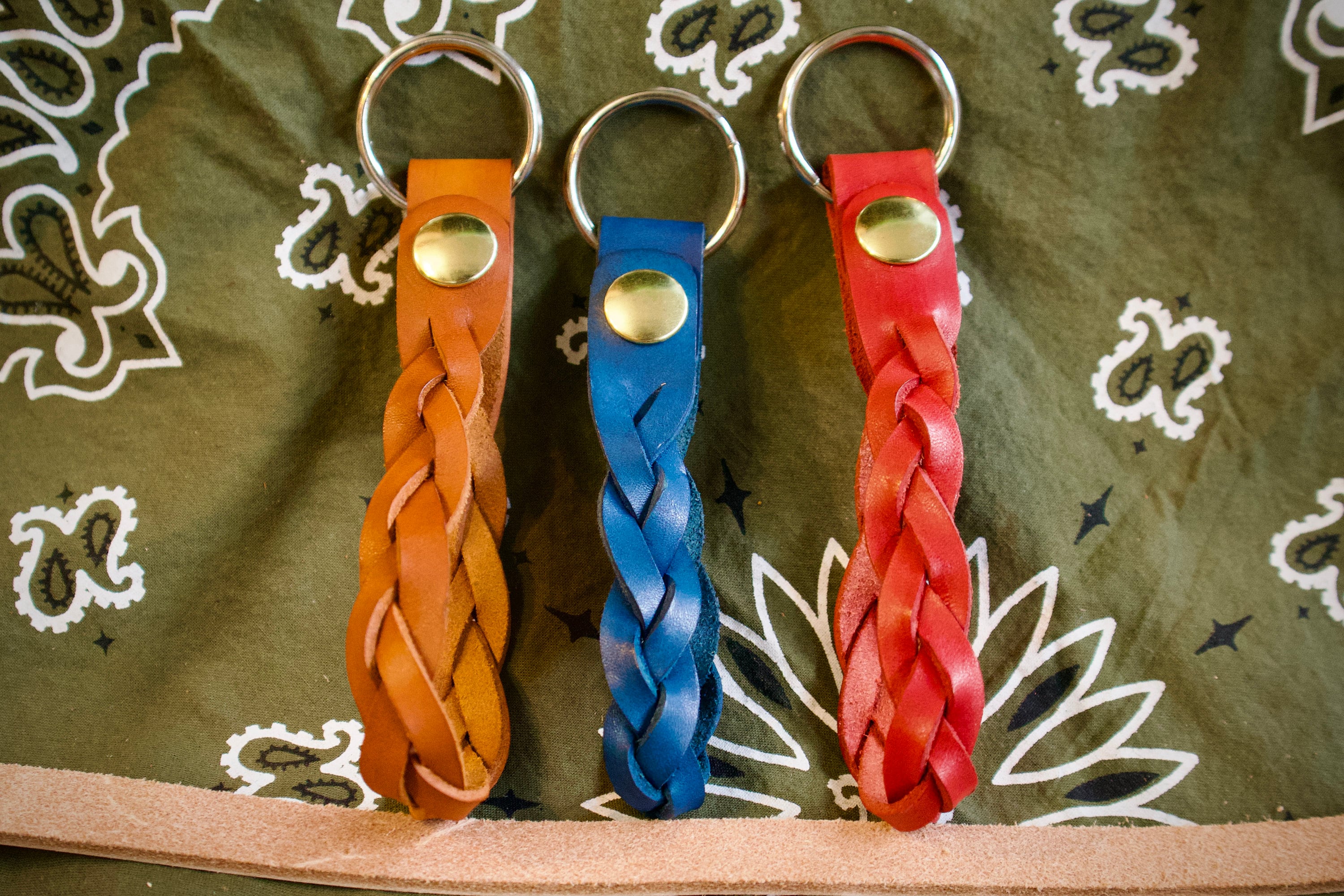Leather Mystery Braid Keychain - Etsy