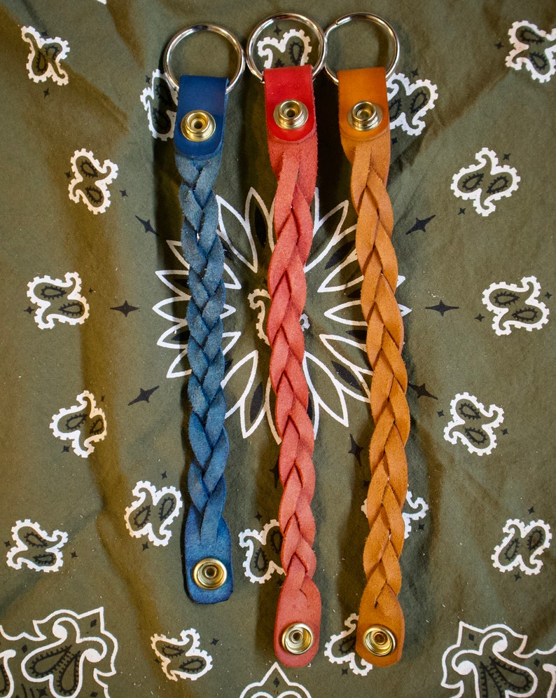 Leather Mystery Braid Keychain - Etsy