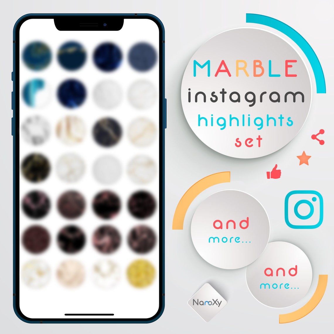 Marble Instagram Story Highlight Icons IG Highlight Covers - Etsy