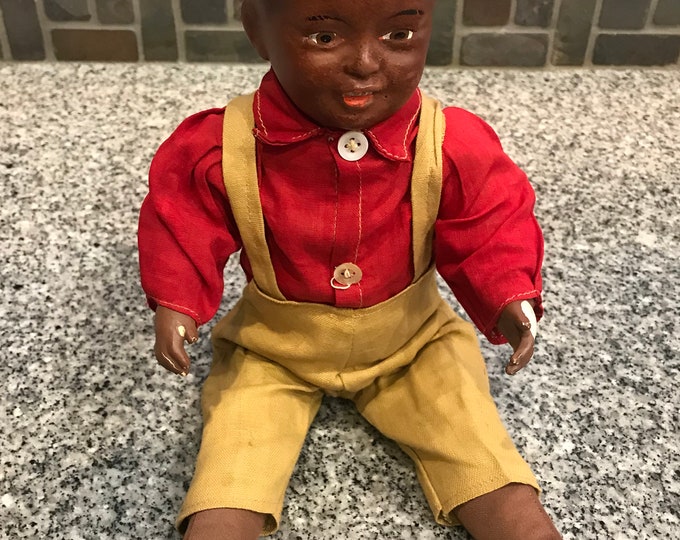 Rare Antique 'cotton Joe' "can't Break Em" 13 1/2" Black Character Doll ...