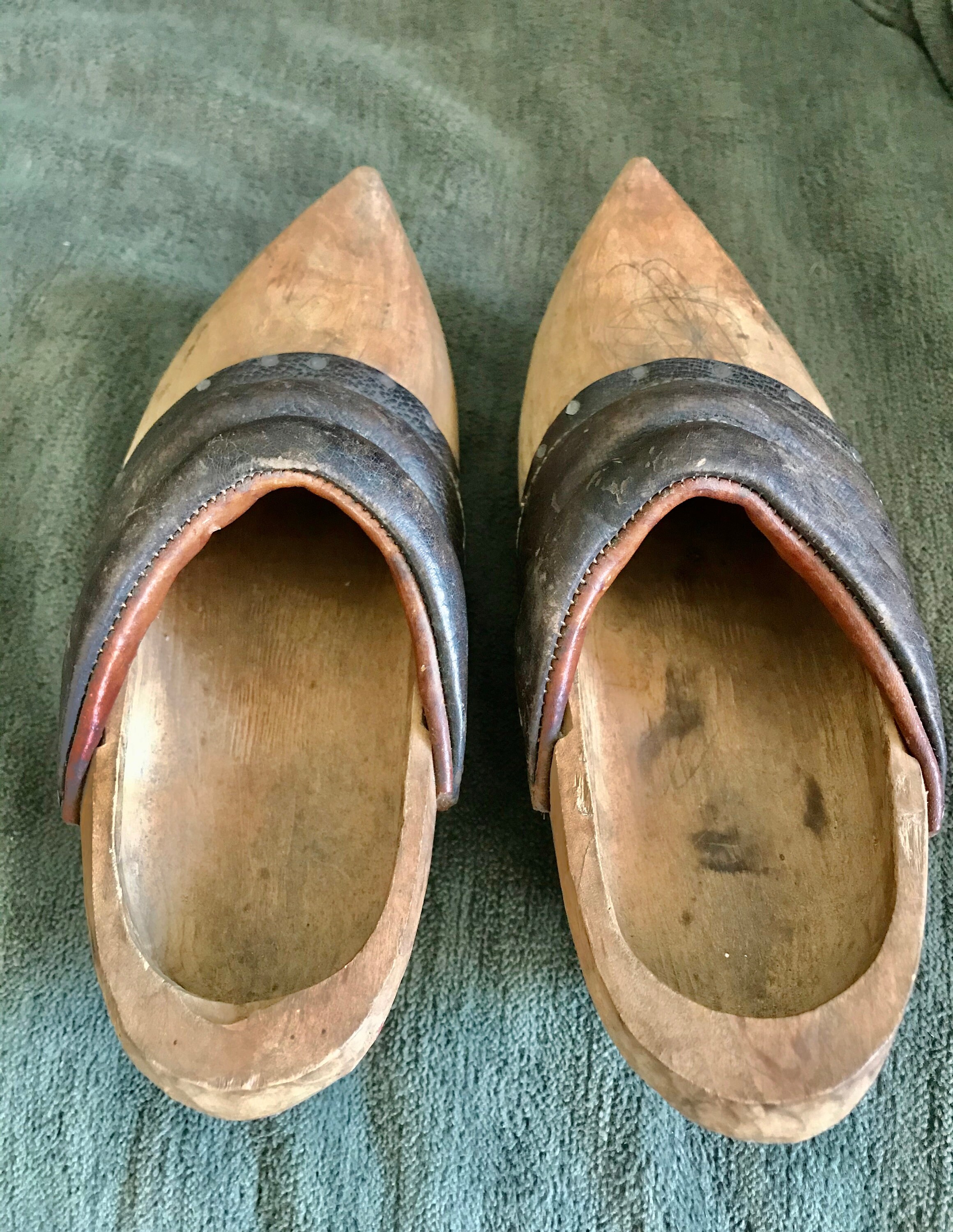 Antique Wooden Scandinavian Sabots, Clogs, Klompen, Mules, Hand Carved ...