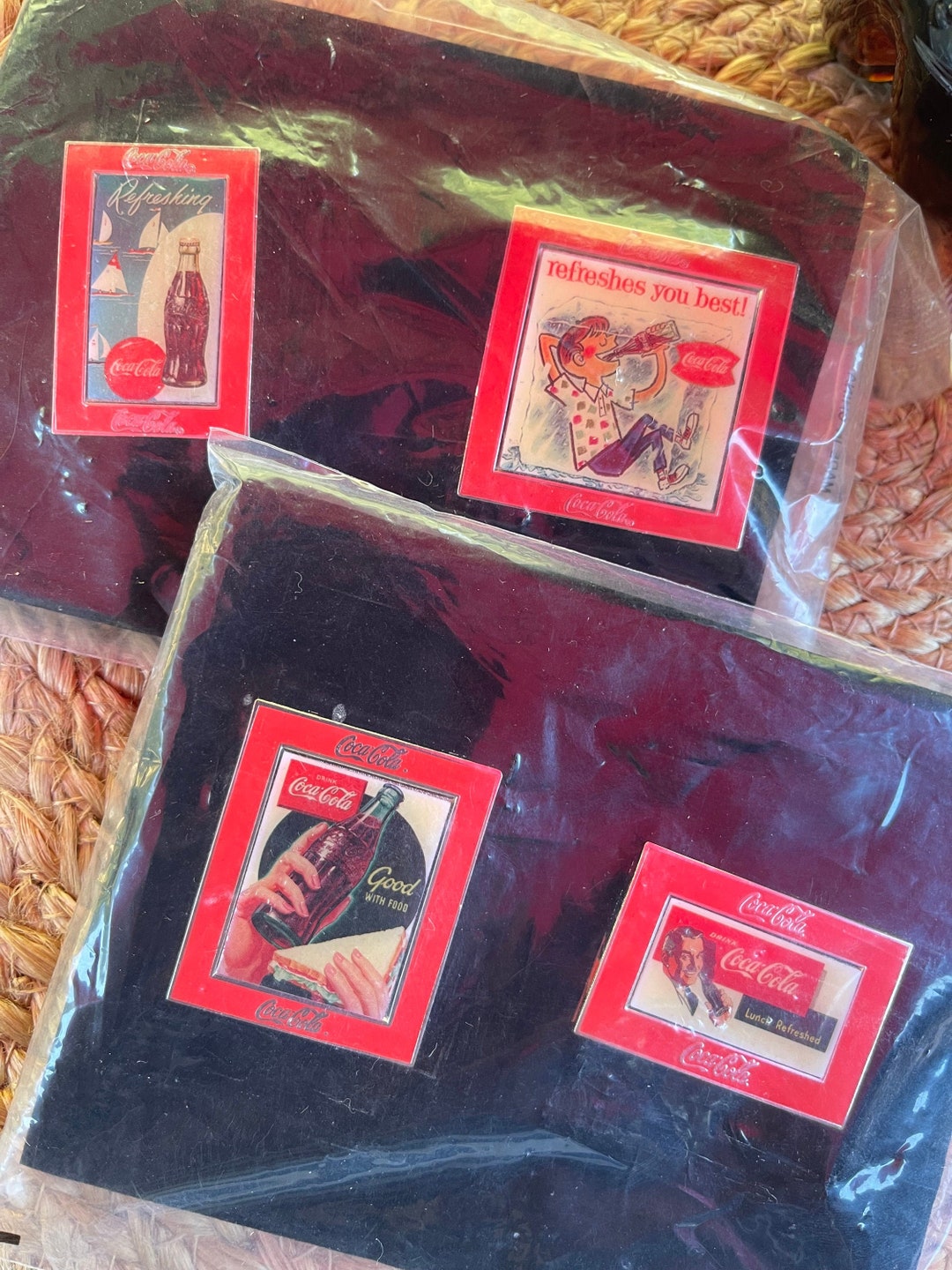 Coca-cola Lapel Pins, Set of 4. Enameled, Metal Pins From 1998 Coke ...