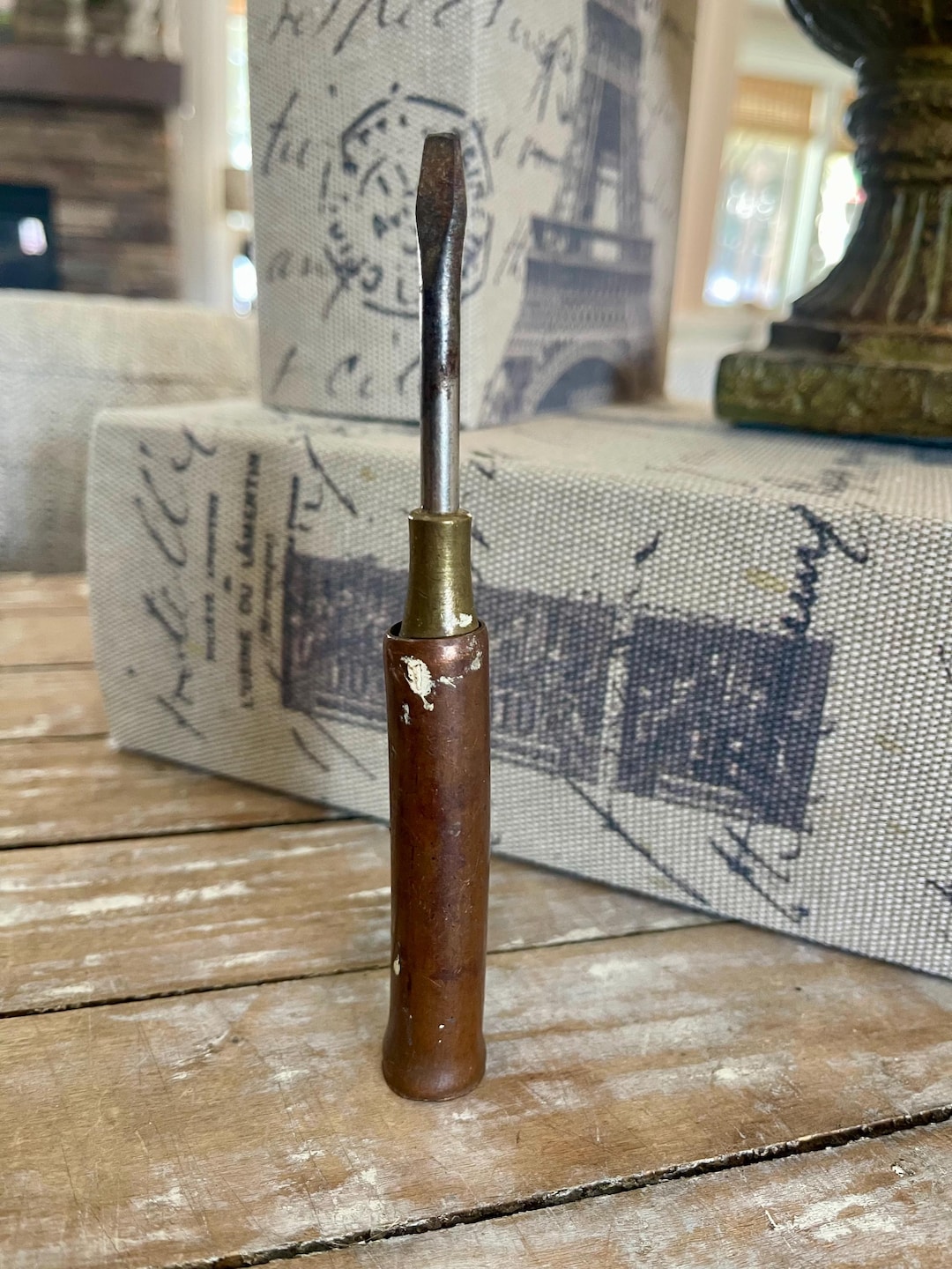 Vintage, Brass With Copper Outer Handle, Flathead Screwdriver. - Etsy