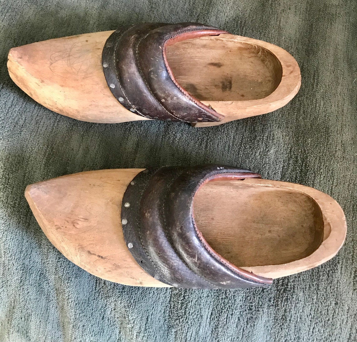 Antique Wooden Scandinavian Sabots, Clogs, Klompen, Mules, Hand Carved ...