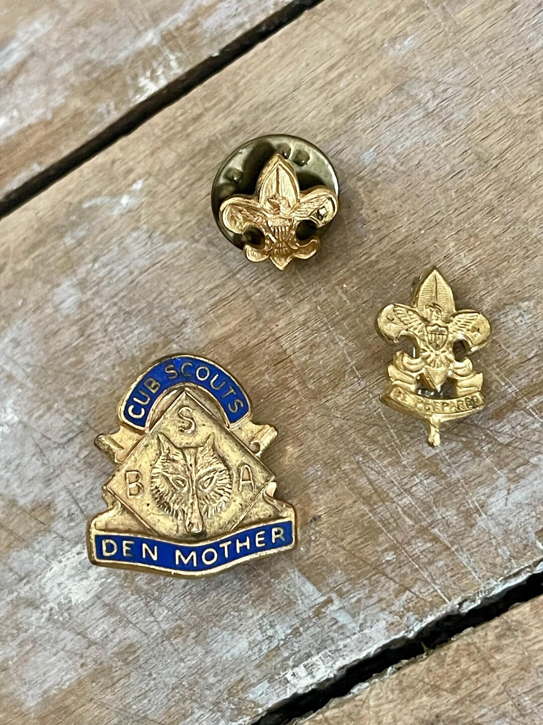 Set of 3, Boy Scouts of America Lapel Pins: Den Mother, Be Prepared ...
