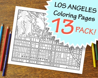 City Map Coloring Pages - Etsy