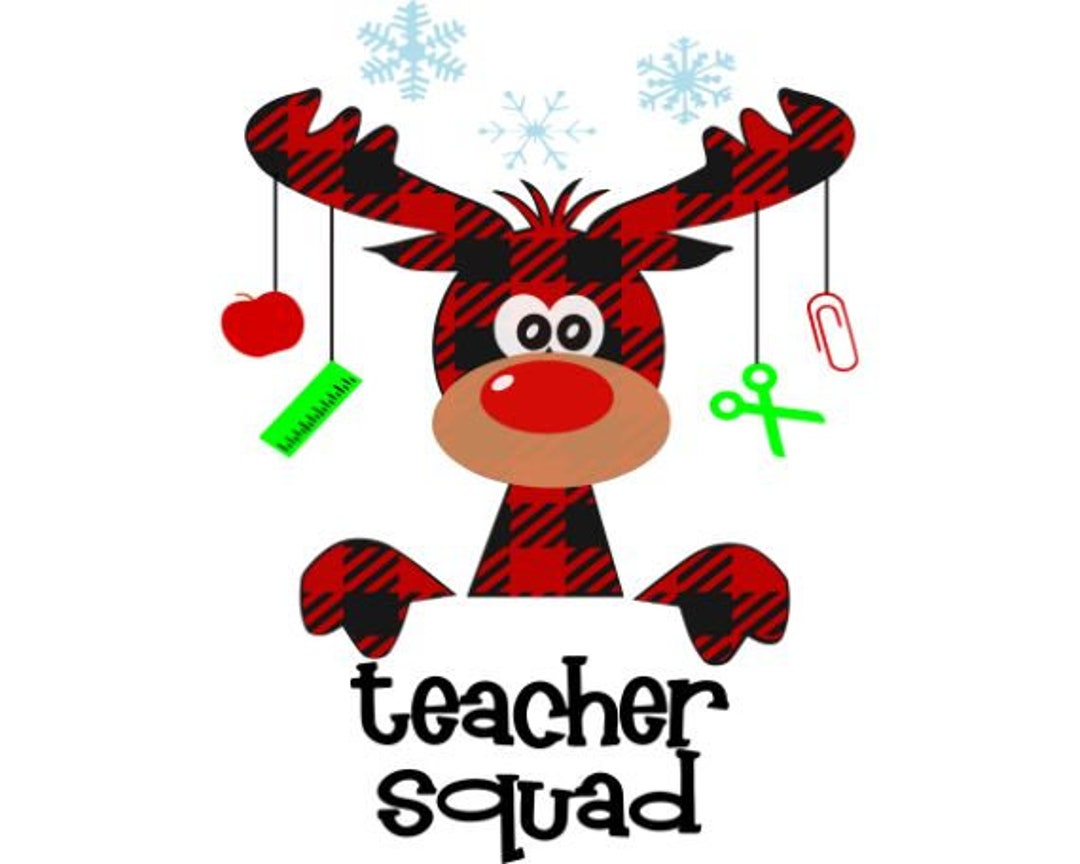 Reindeer Teacher Squad Transfer, Christmas Teacher Squad Print ...