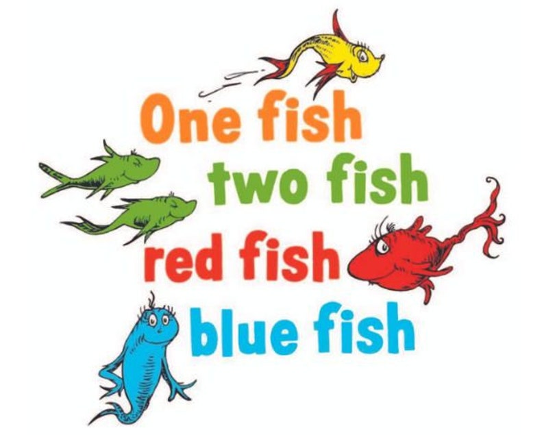 Dr. Seuss Transfer, One Fish Two Fish Transfer, Dr. Seuss Heat Transfer ...