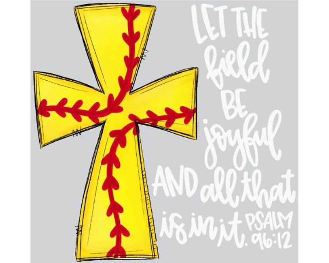 Softball Cross With Verse Transfer, Printed Softball Cross Heat ...