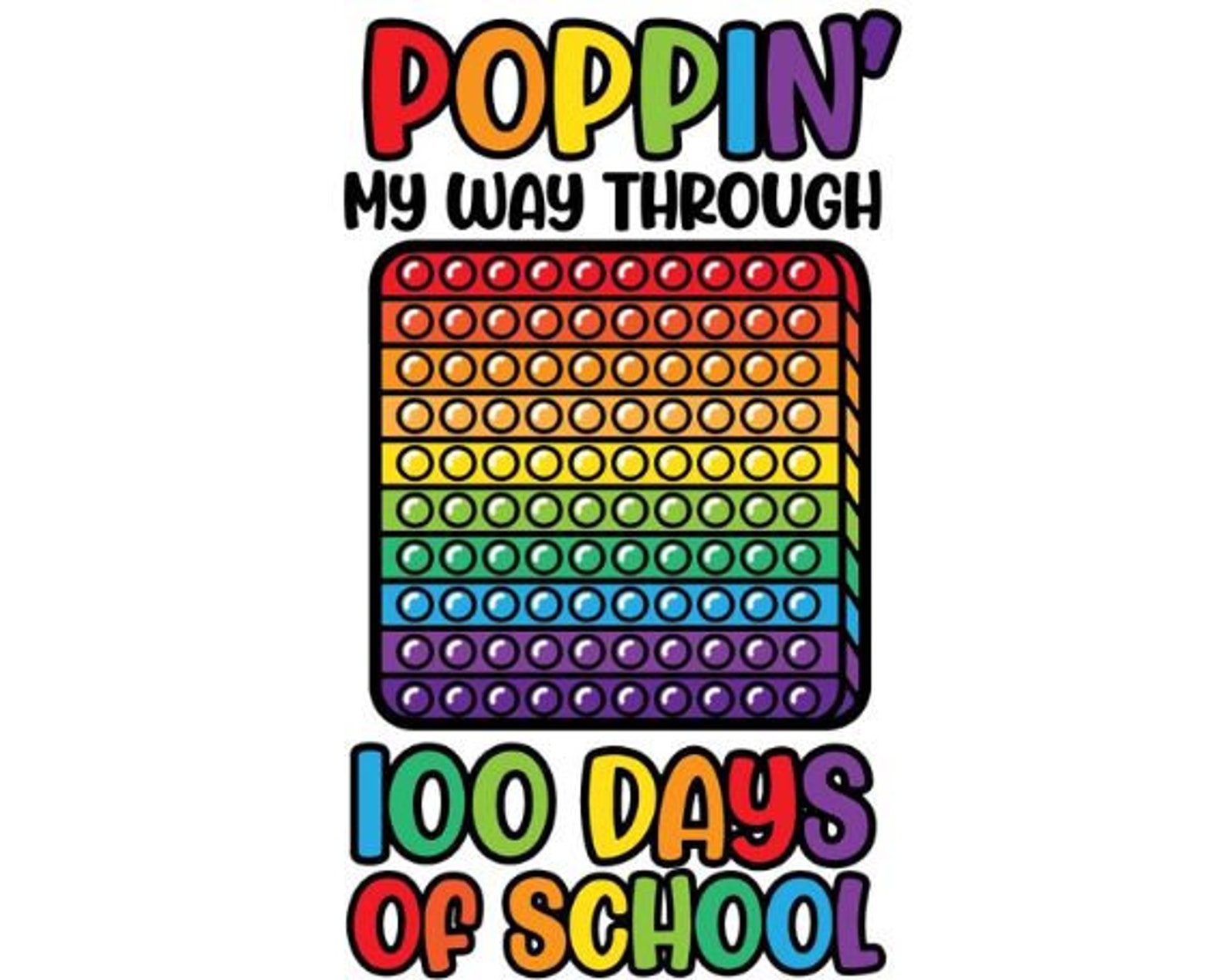 100th Day of School Transfer, Poppin' My Way Through 100 Days of School ...