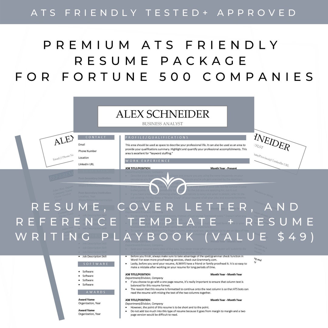 Ats-friendly One Page Resume Template Package two Columns L Business ...