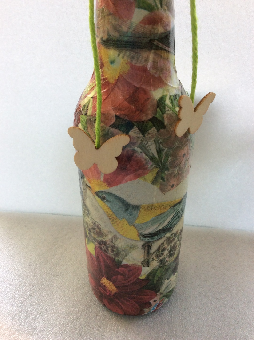Repurposed Decoupaged Beer Bottles - Etsy