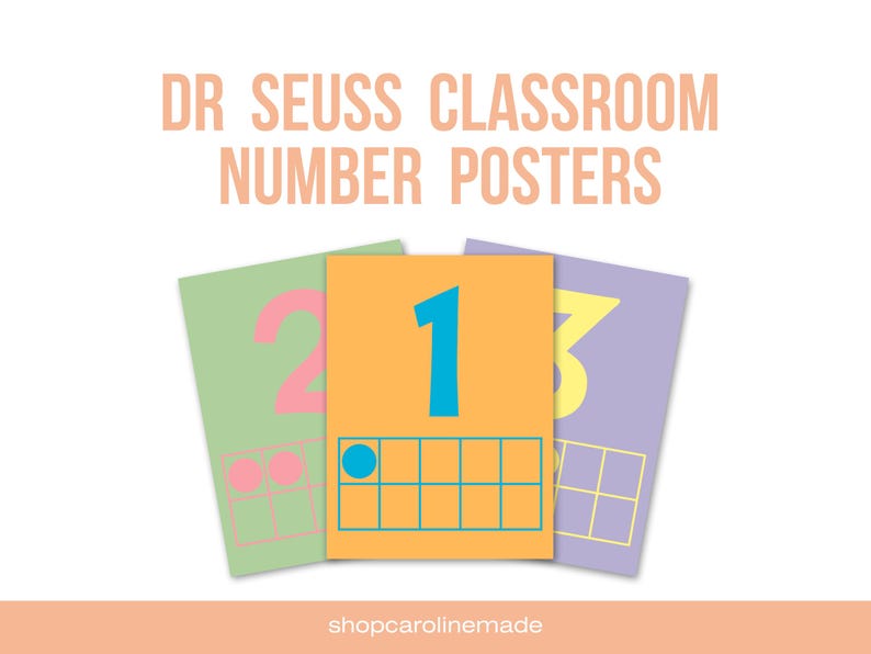 Dr. Seuss Classroom Poster Pack: Alphabet, Numbers, Library (digital ...