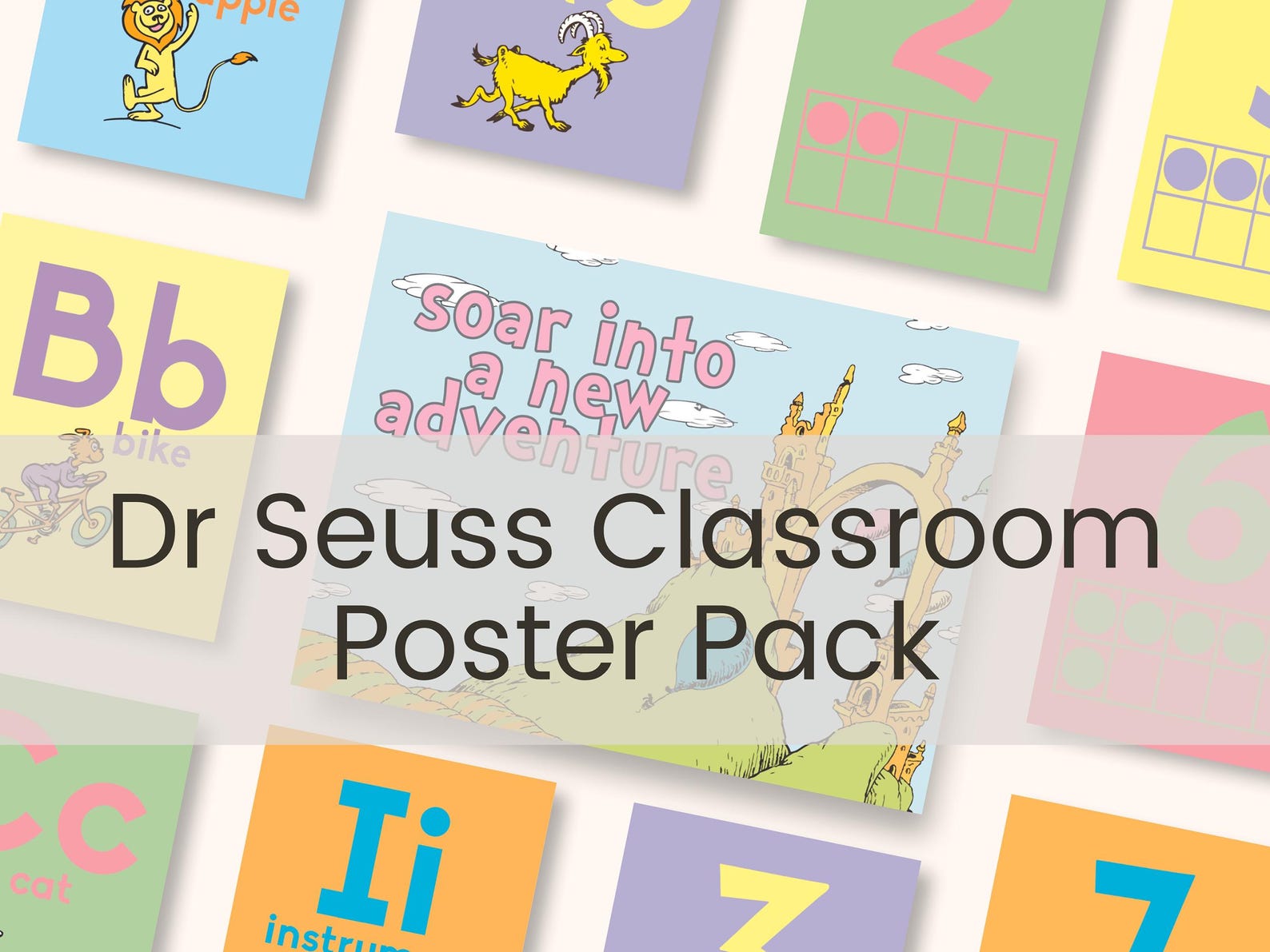Dr Seuss Classroom Poster Pack Oh the Places You'll Go Classroom ...