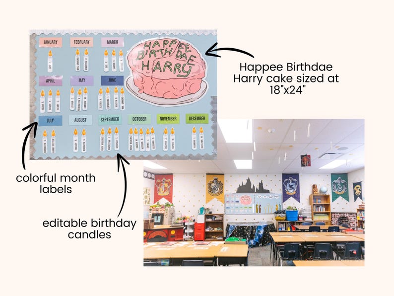 Harry Potter Classroom Birthday Display Happee Birthdae Harry Birthday ...