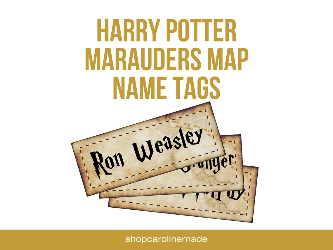 Harry Potter Marauders Map Classroom Desk Name Tags - Etsy