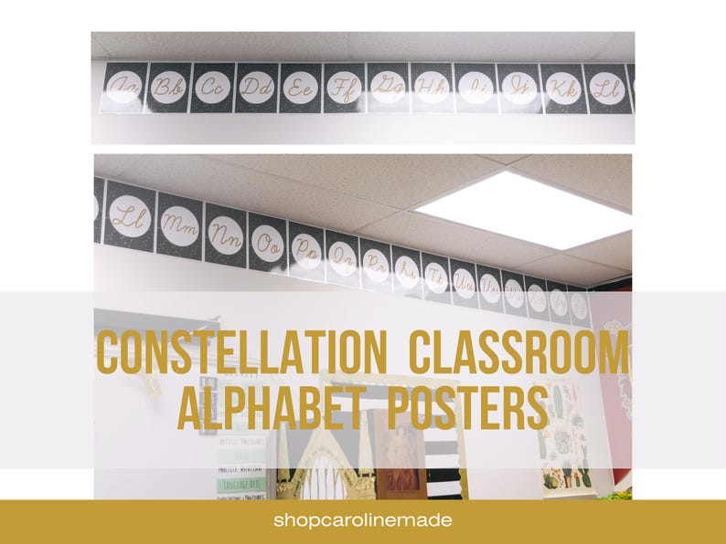 Constellation Classroom Alphabet Posters | Cursive and Print Alphabets ...