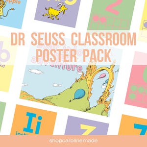 Dr. Seuss Classroom Poster Pack: Alphabet, Numbers, Library (digital ...