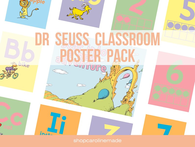 Dr Seuss Classroom Poster Pack | Oh the Places You'll Go | Classroom ...