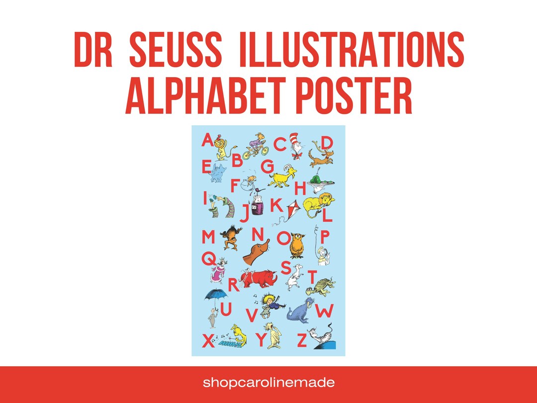Dr. Seuss Alphabet Poster: Nursery & Classroom Decor (digital Download ...
