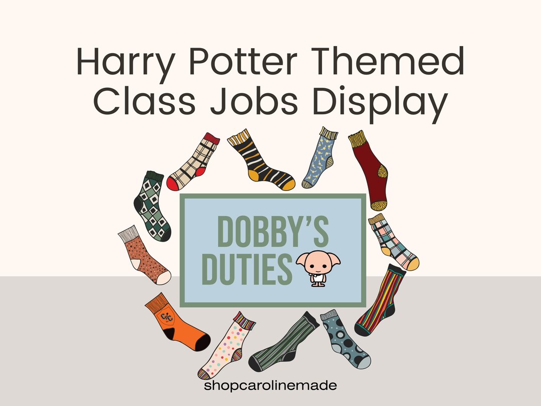 Harry Potter Themed Class Jobs Display Dobby's Duties Bulletin Board or ...