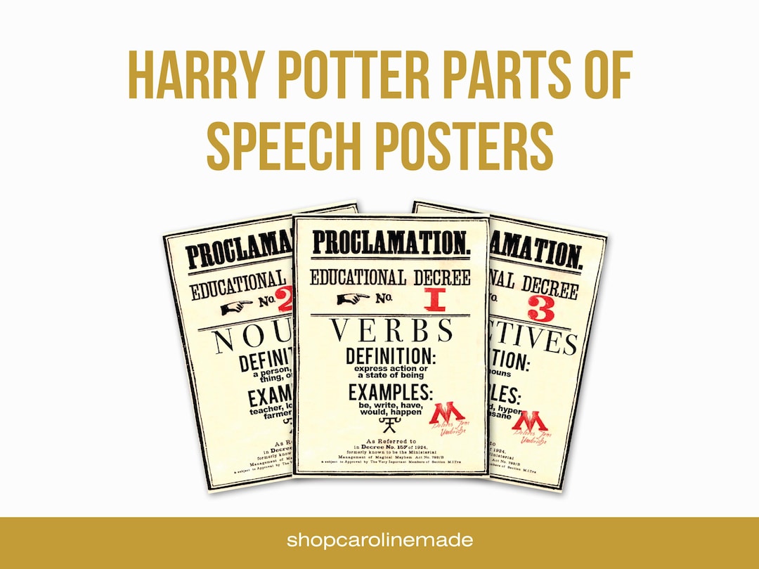 Harry Potter Parts of Speech + Sentence Types Posters | Harry Potter ...