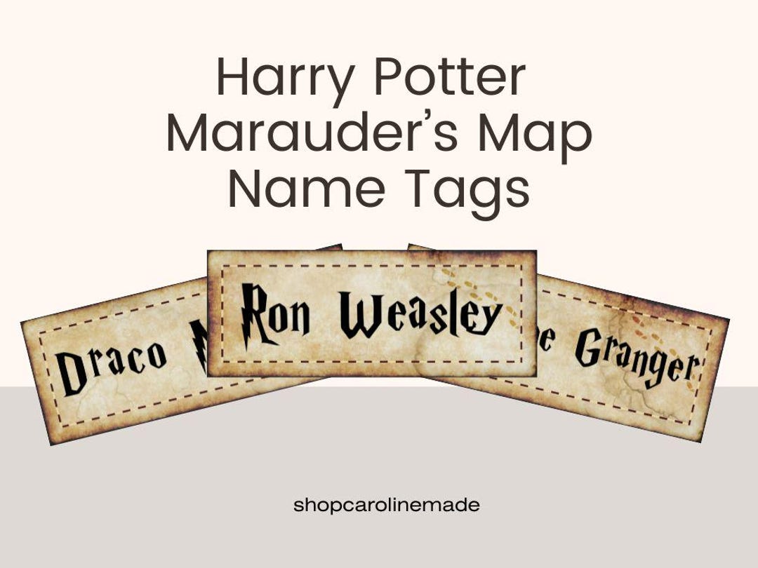 Harry Potter Marauders Map Classroom Desk Name Tags - Etsy