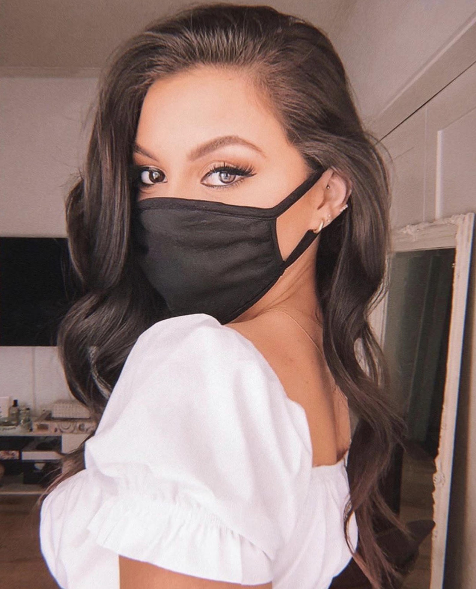 Plain Black Face Mask Soft Breathable Cotton Blend Fabric | Etsy