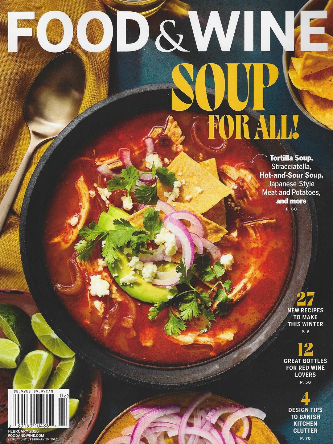Food & Wine Magazine February 2026 Soup for All - Etsy