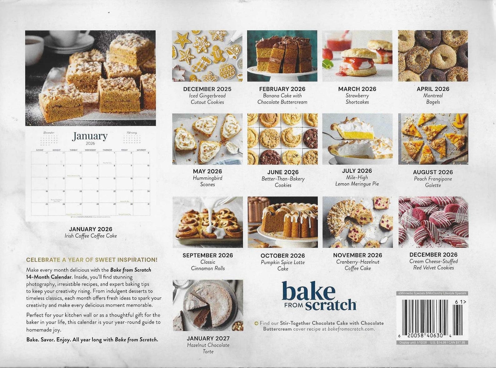 Bake From Scratch 14 Month Calendar for 2026 - Etsy