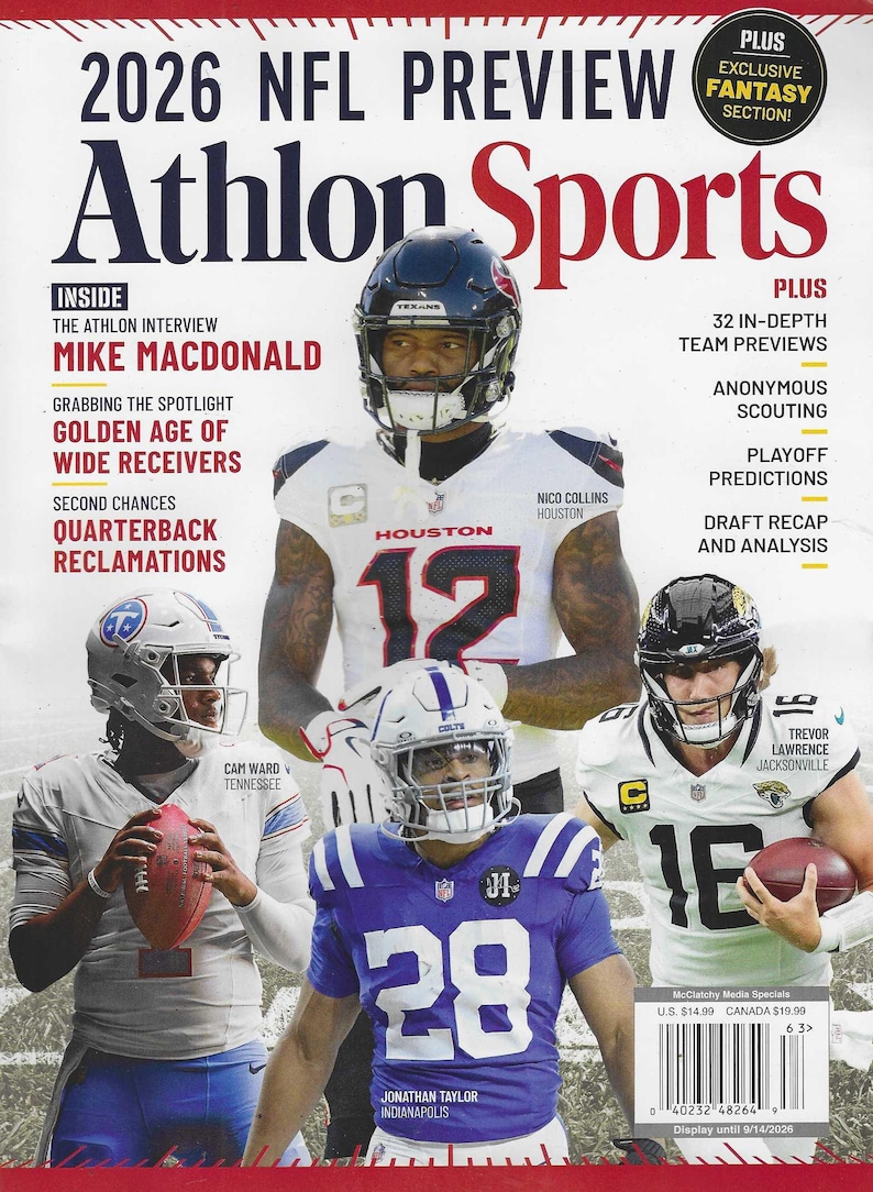 Athlon Sports Magazine 2026: Pro Football Vorschau (Houston Cover ...