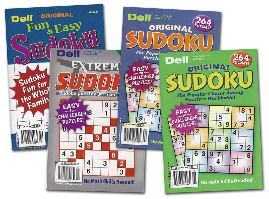 Penny Press, Sudku & DELL Sudoku Puzzle Books. 4 of Them, With 698 ...