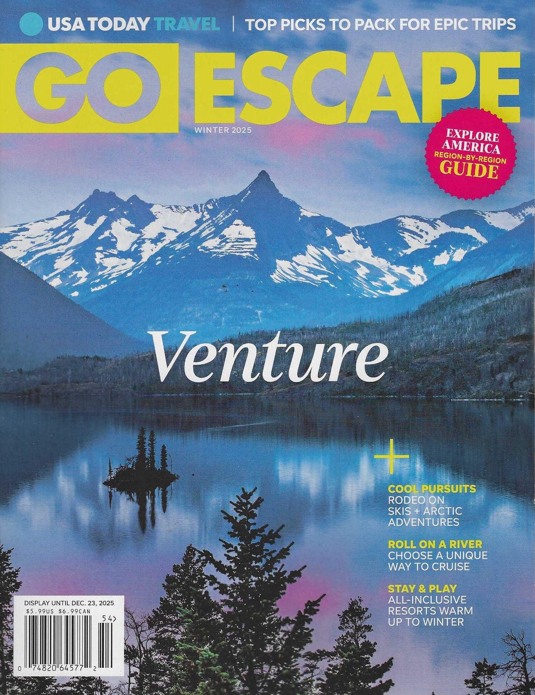 USA Today Go Escape Magazine Winter 2025 Venture - Etsy
