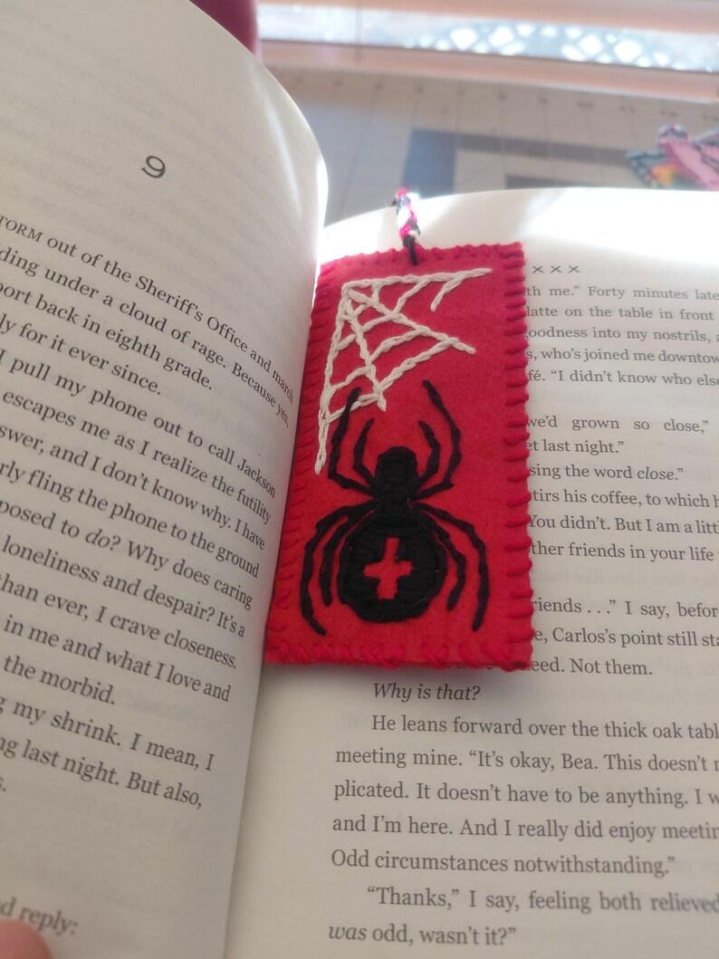Hand Embroidery Bookmark/ Bookmark/ Hand Embroidery/ Spider - Etsy