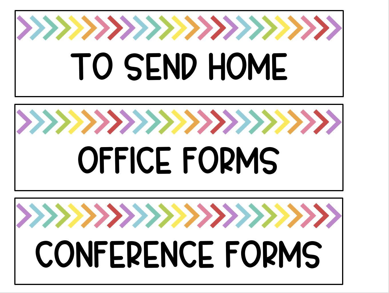 Editable Rolling Cart Labels Rainbow Chevron (white) - Etsy