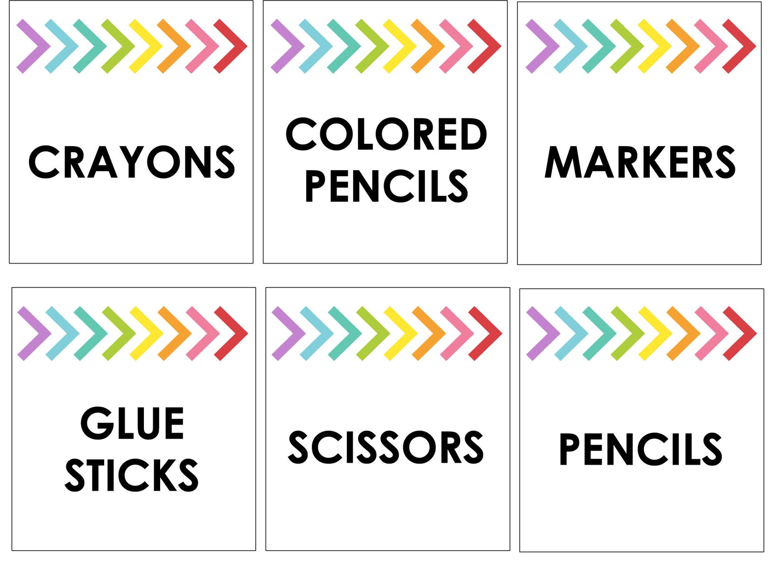 Classroom Labels - White With Rainbow Arrows EDITABLE - Etsy