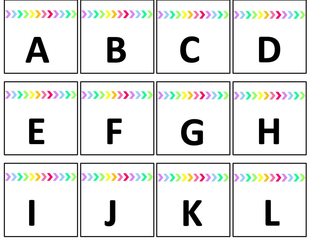 Editable Rainbow Chevron Small Book Bin Labels (white) - Etsy