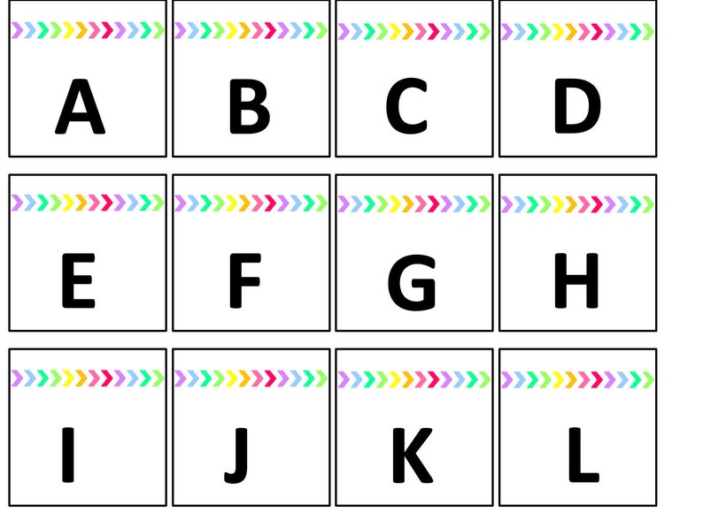 Editable Rainbow Chevron Small Book Bin Labels (white) - Etsy