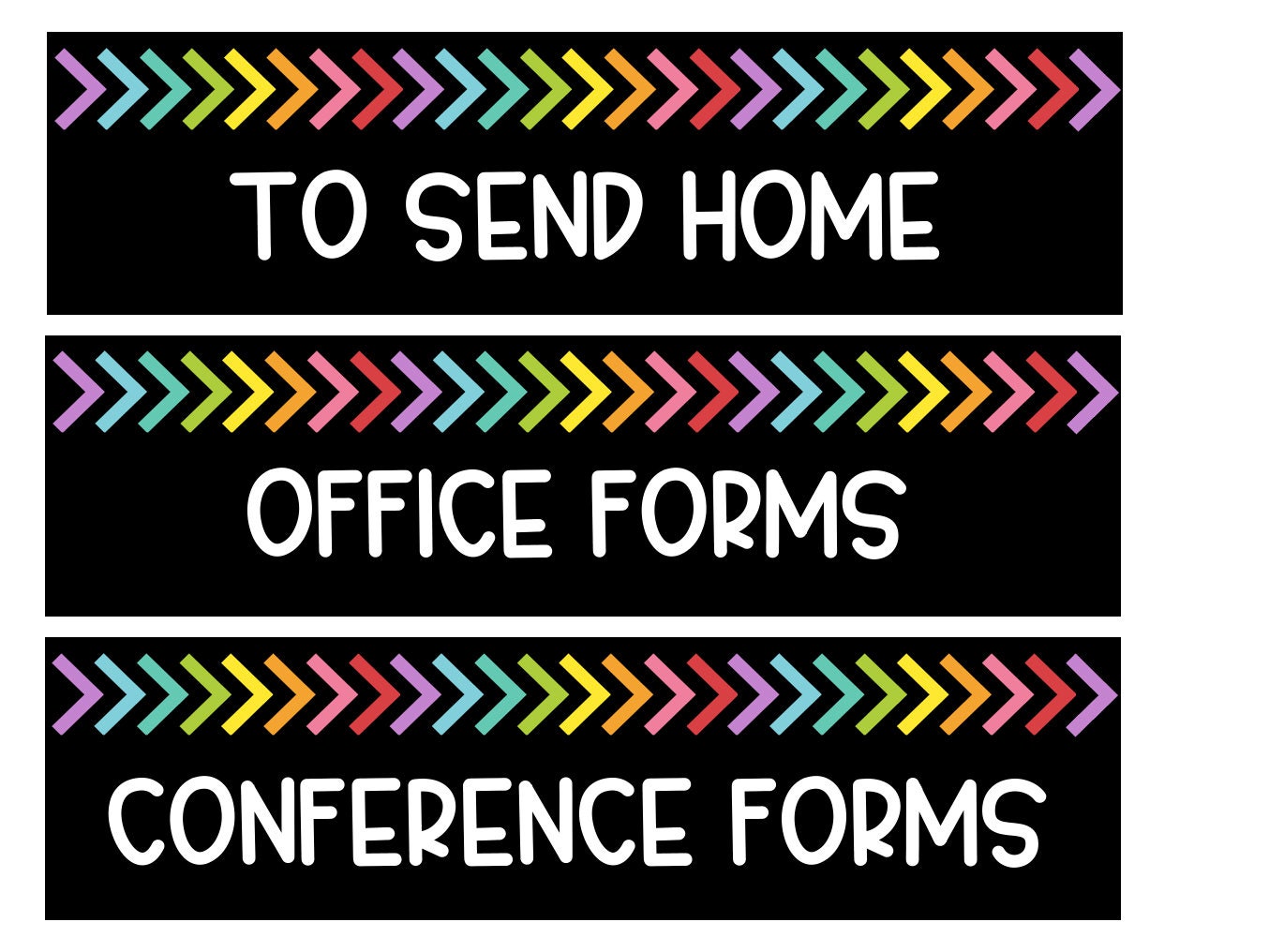 Editable Rolling Cart Labels Rainbow Chevron (black) - Etsy