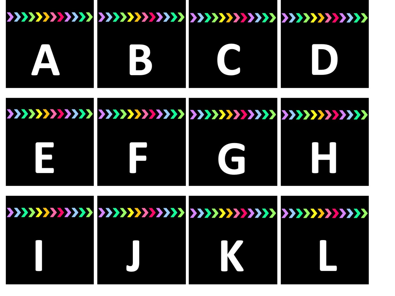 Editable Rainbow Chevron Small Book Bin Labels (black) - Etsy